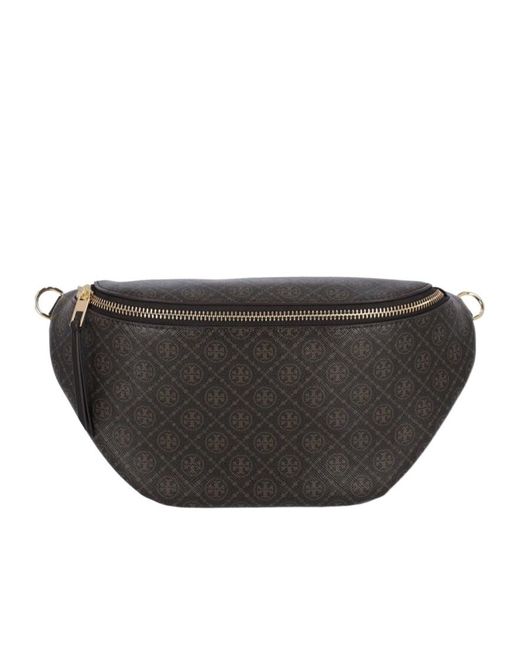 Tory Burch T Monogram Zipped Belt Bag in Black | Lyst