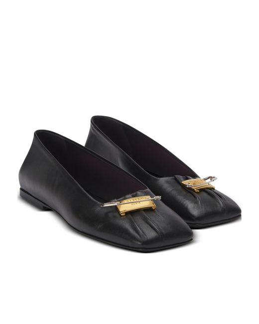 Balmain Square-Toed Ballet Flats in Black | Lyst