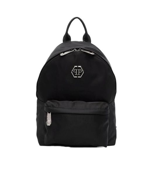 Philipp Plein Logo Zipper Backpack in Black for Men | Lyst