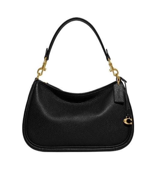 COACH Logo-Charm Shoulder Bag in Black | Lyst