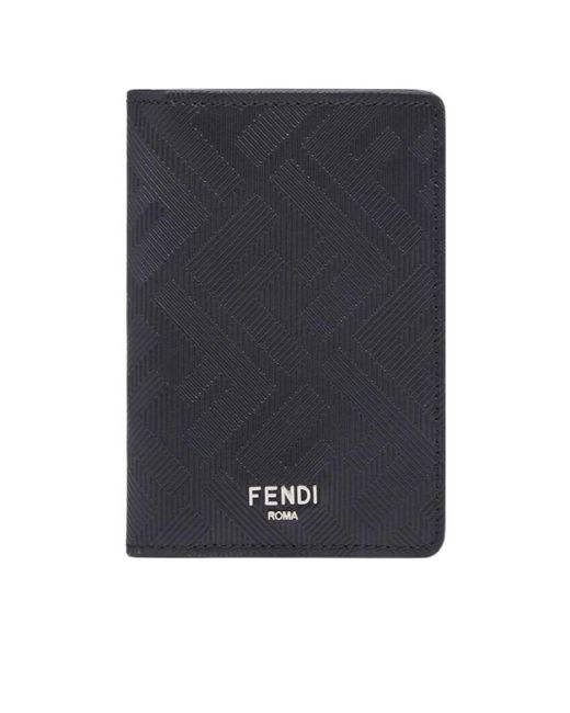 Fendi Ff Bi-Fold Card Holder in Blue for Men | Lyst