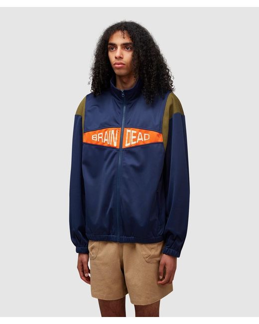 Brain Dead Alonzo Panelled Rib Track Jacket in Blue for Men | Lyst