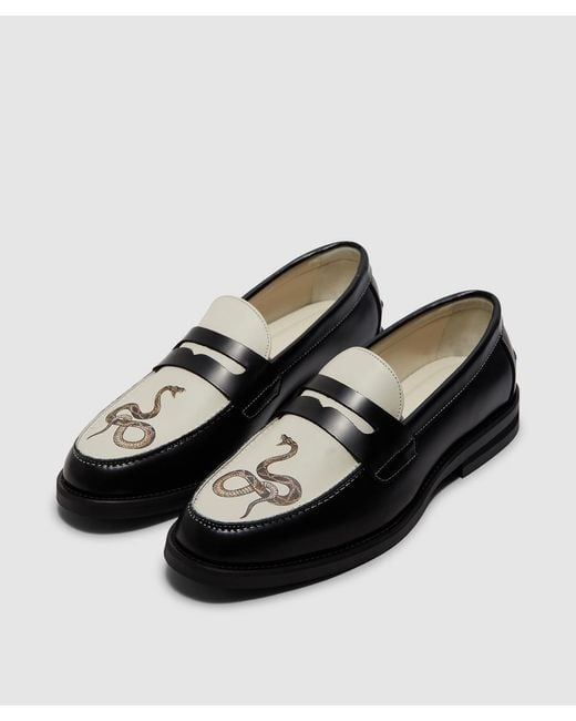Duke & Dexter Wild Penny Loafer (Snake in Black for Men | Lyst UK