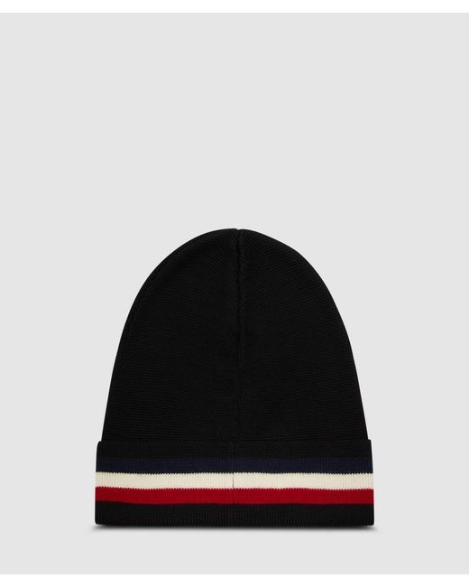 Moncler Tri Colour Beanie in Black | Lyst UK