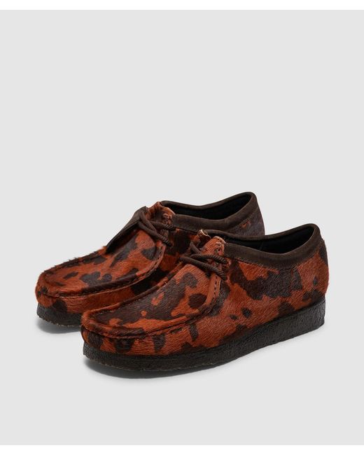 Clarks Wallabee Shoe Cow Print in Brown for Men | Lyst