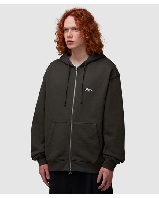 Dime Cursive Small Logo Zip Hoodie (Vintage in Brown for Men | Lyst