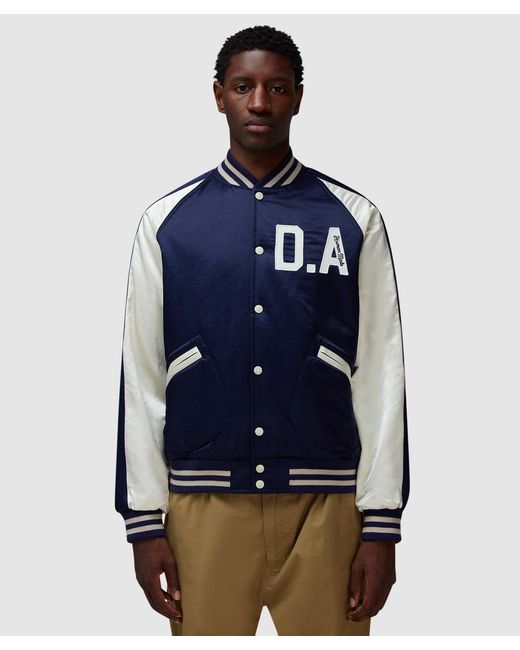 Human Made Satin Stadium Jacket in Blue for Men | Lyst