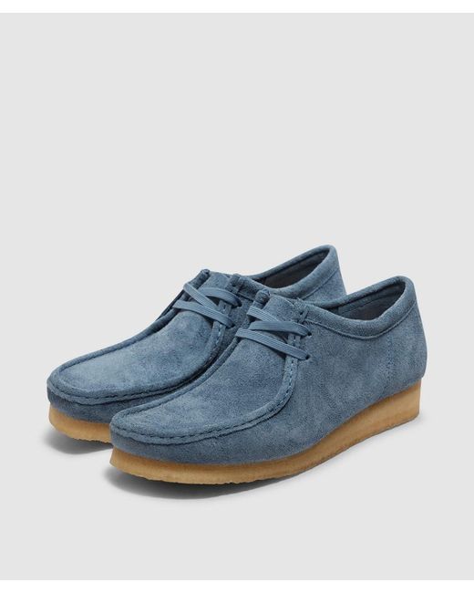 Clarks Wallabee Suede Shoe (French Sde in Blue | Lyst