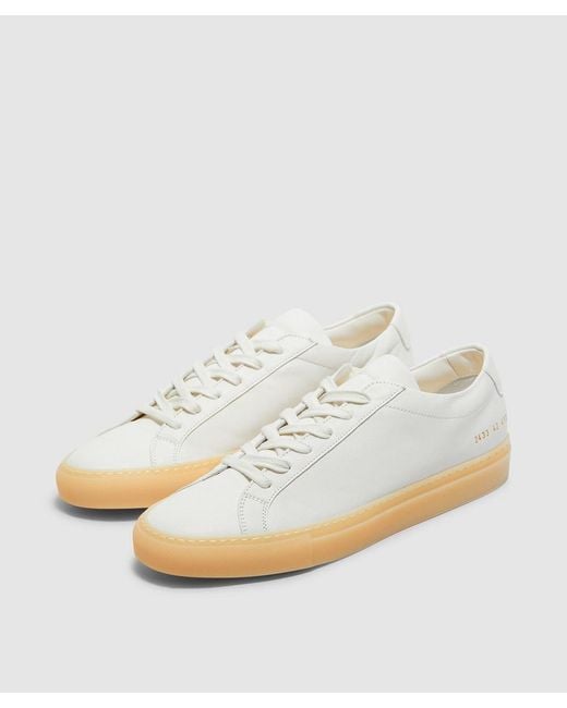 Common Projects Minimalist Low-Top Leather Sneakers in Natural | Lyst