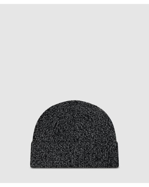 Stone Island Reflective Knit Logo Beanie Melange in Black | Lyst UK