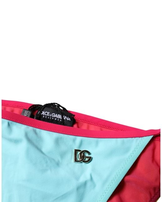Dolce & Gabbana Multicolor Logo Swimsuit Bikini Bottom Swimwear in Red ...