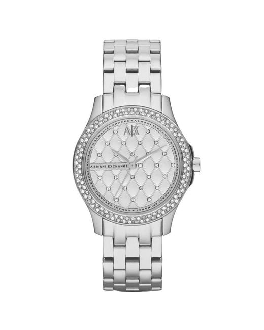 ARMANI EXCHANGE Silver Watch in Metallic | Lyst