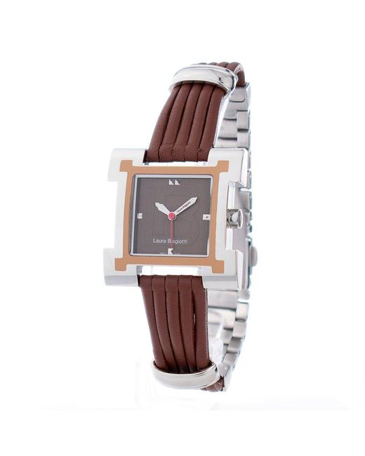Laura Biagiotti Brown Leather Dress Watch | Lyst UK
