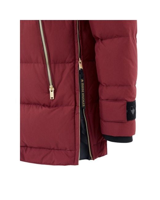 Moose Knuckles Bordeaux Nylon Coat in Red | Lyst UK