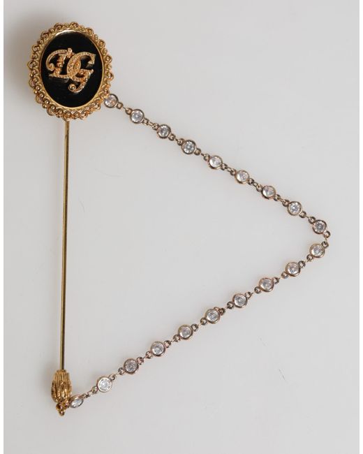 Dolce & Gabbana Lapel Pin Dg Logo Gold Chain Mens Accessories Brooch in ...