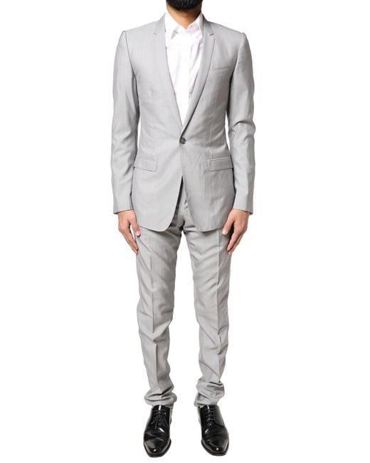 Dolce & Gabbana Light Wool 2 Piece Formal Suit in Grey for Men | Lyst UK