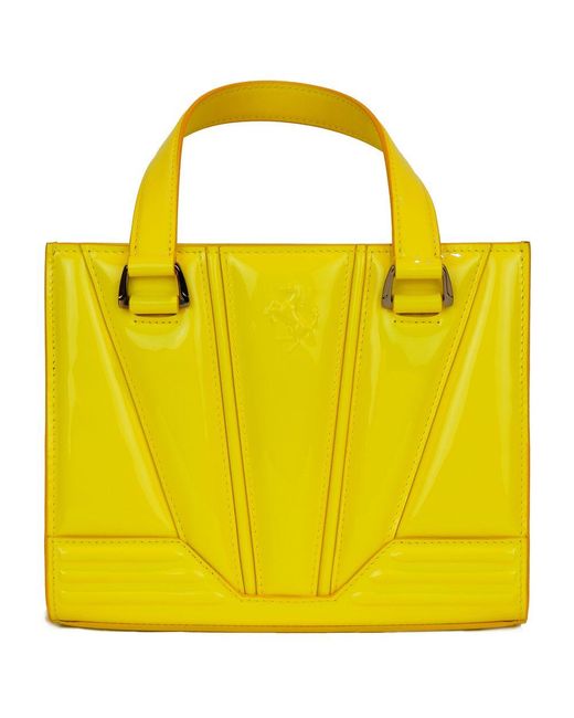 Ferrari Yellow Leather Handbag | Lyst