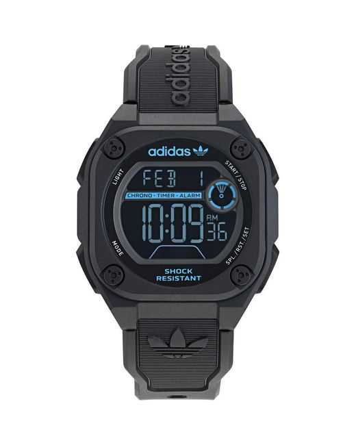 adidas Gray Synthetic Digital Watch in Black | Lyst UK