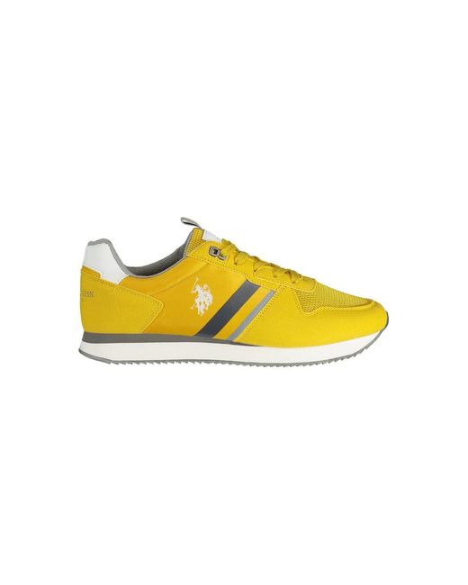 U.S. POLO ASSN. Radiant Yellow Sports Sneakers With Contrasting Details ...