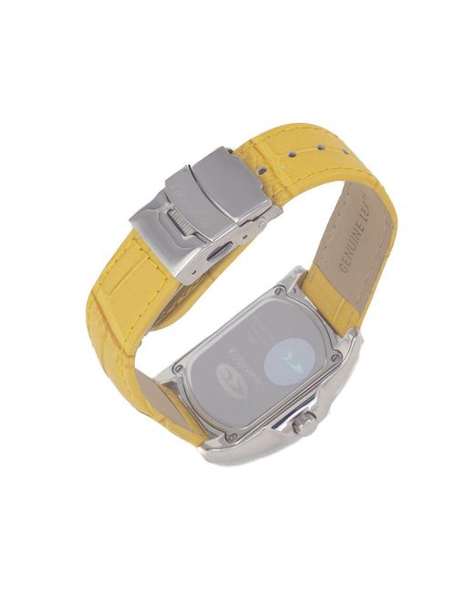 Chronotech Yellow Leather Watch in Metallic | Lyst UK