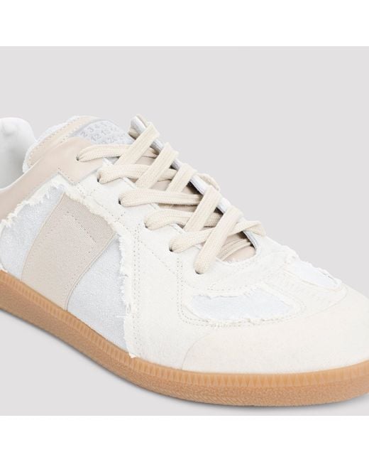 Maison Margiela Grey Replica Inside Out Calf Leather Sneakers in White ...