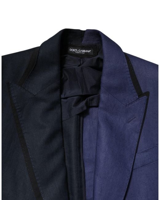 Dolce & Gabbana Double Breasted Suit Coat Blazer in Blue for Men | Lyst UK