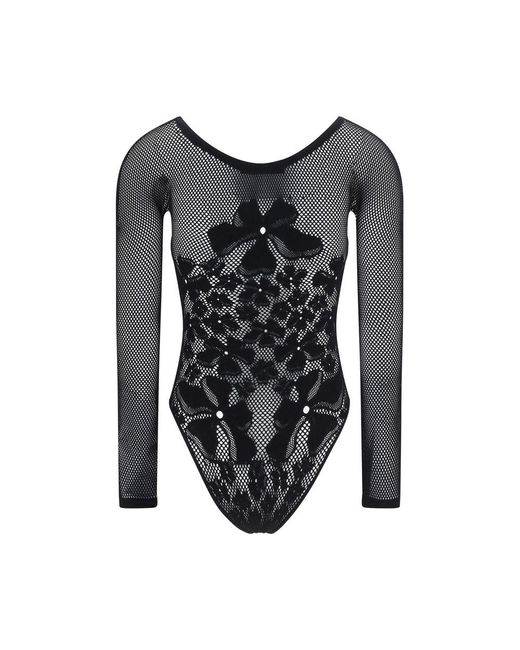 MACCAPANI Mesh Bodysuit in Black | Lyst