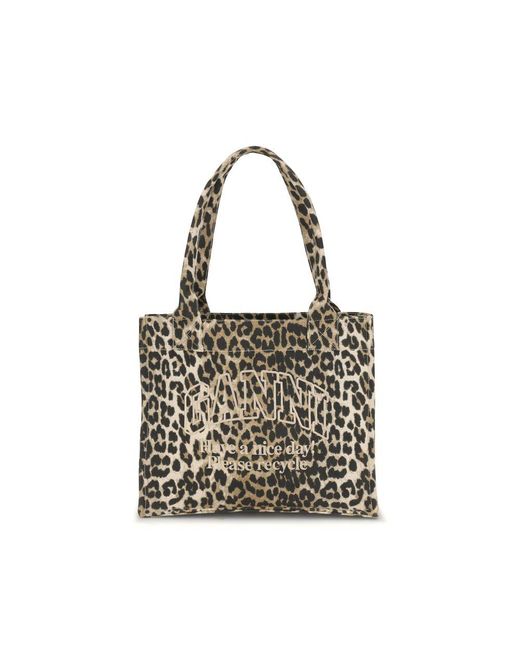 Ganni Large Easy Shopper Pocket Print in Black | Lyst