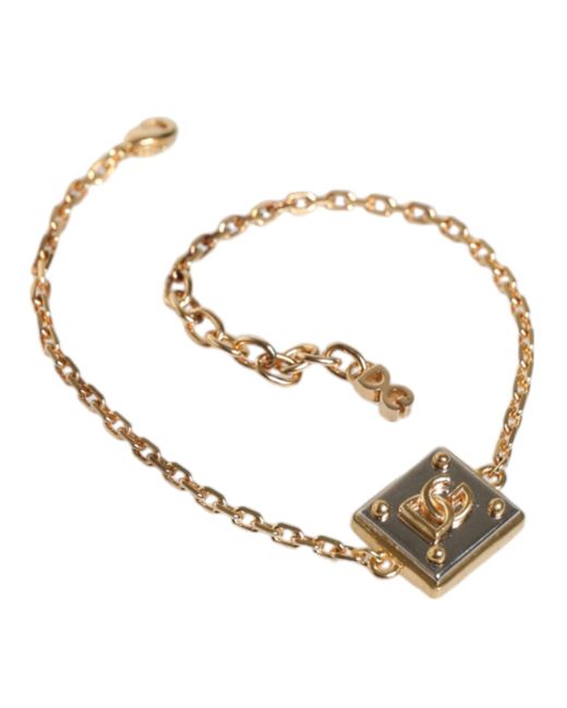 Dolce & Gabbana Gold Brass Chain Logo Sicily Pendant Necklace in ...