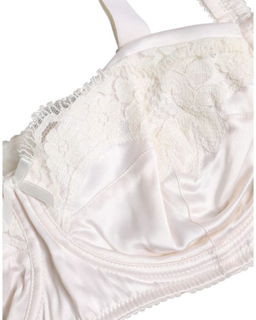 Dolce & Gabbana White Silk Underwired Balconette Bra Underwear in ...