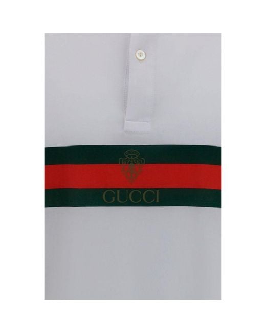 Gucci White Cotton Polo Shirt for Men | Lyst UK
