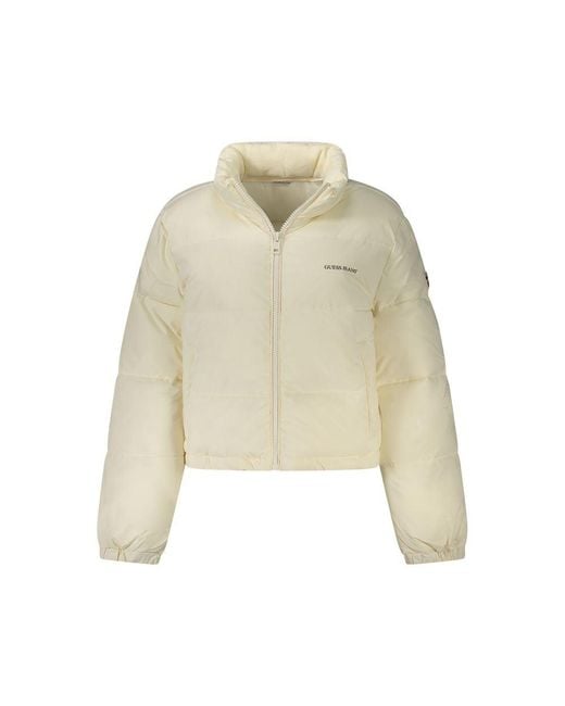 Guess White Polyester Jacket in Natural | Lyst UK