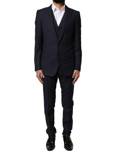 Dolce & Gabbana Fantasy Martini 3 Piece Formal Suit in Black for Men ...