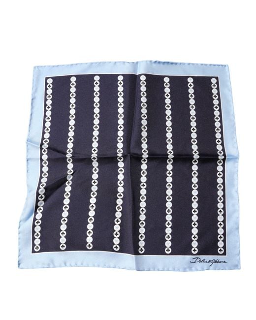 Dolce & Gabbana Heart Spade Silk Handkerchief Scarf in Blue | Lyst UK