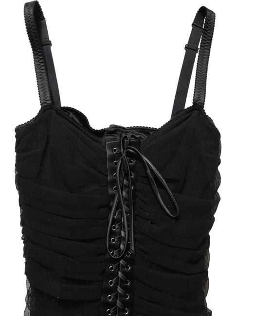 Dolce & Gabbana Black Bodycon Fitted Corset Style Mini Dress | Lyst UK
