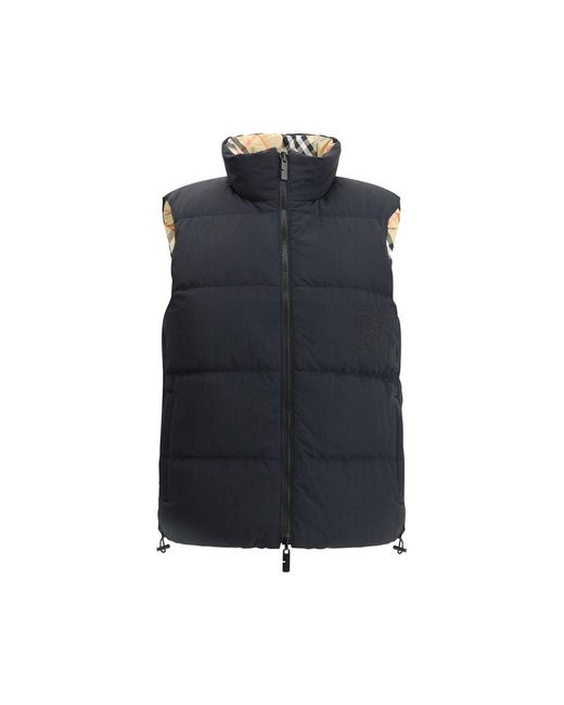 Burberry Reversible Down Vest in Metallic | Lyst