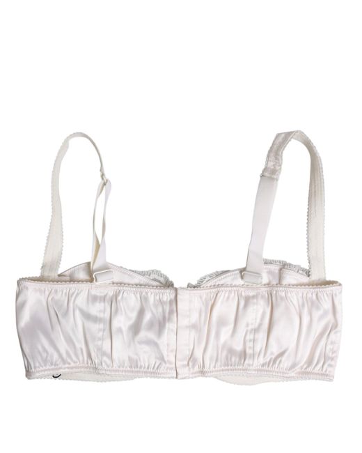 Dolce & Gabbana White Silk Underwired Balconette Bra Underwear in ...