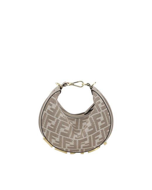 Fendi Graphy Mini Hobo Bag in Metallic | Lyst