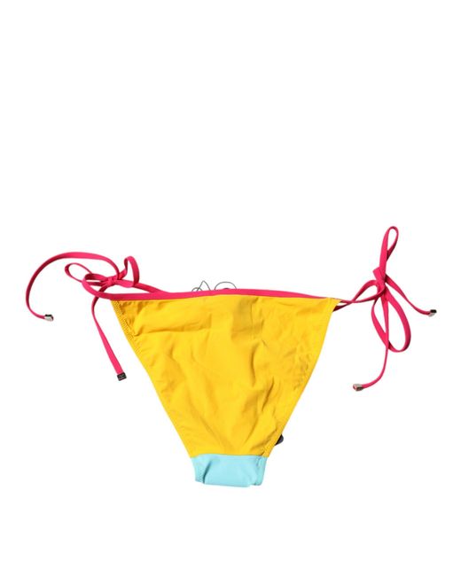Dolce & Gabbana Multicolor Logo Swimsuit Bikini Bottom Swimwear in Red ...