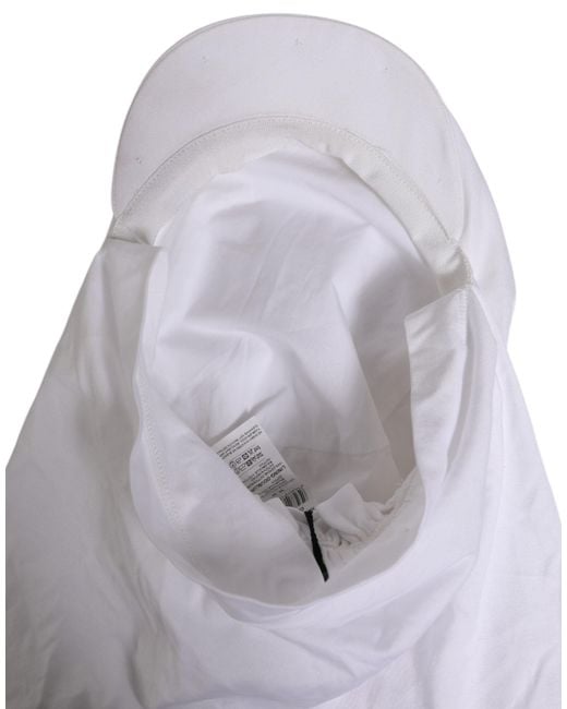 Dolce & Gabbana White Cotton Dg Logo Plaque Baseball Balaclava Hat in ...