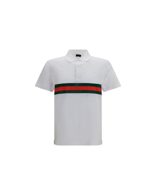 Gucci White Cotton Polo Shirt for Men | Lyst UK