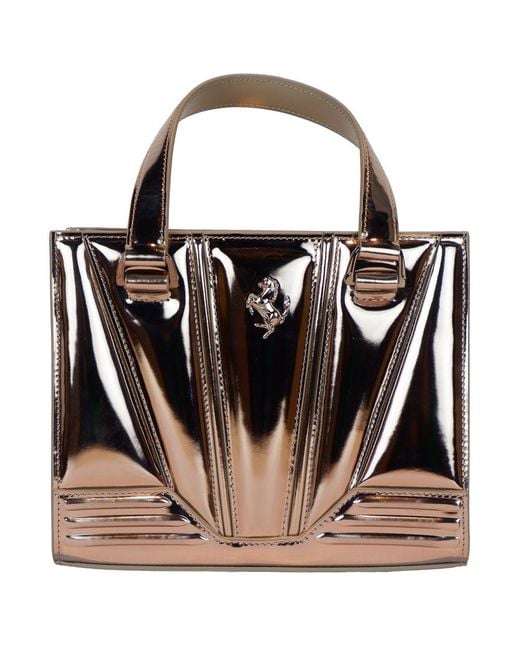 Ferrari Gray Leather Handbag in Black | Lyst