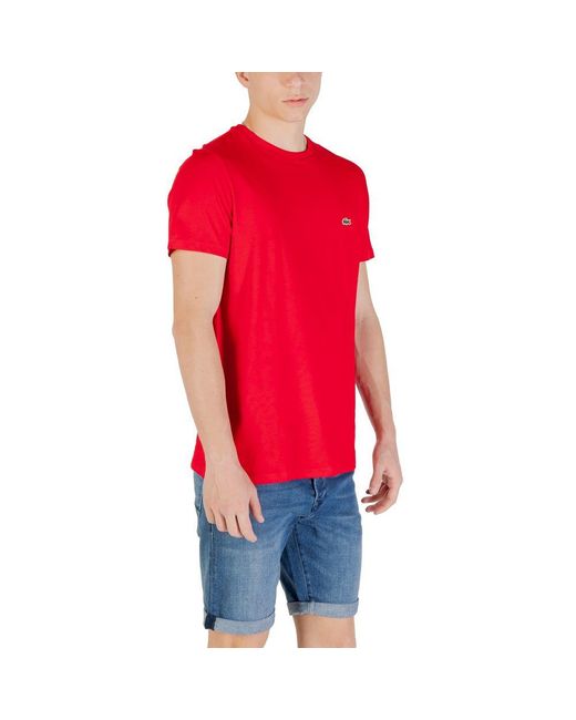 Lacoste Red Cotton Clothing for Men | Lyst UK