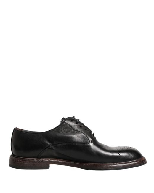Dolce & Gabbana Black Calfskin Leather Oxford Dress Shoes for Men | Lyst UK
