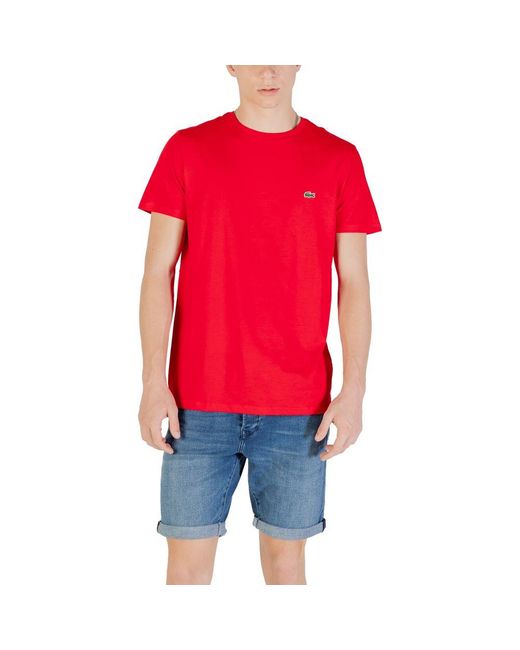 Lacoste Red Cotton Clothing for Men | Lyst UK