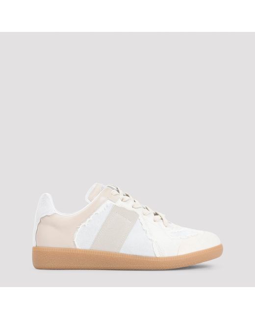 Maison Margiela Grey Replica Inside Out Calf Leather Sneakers in White ...