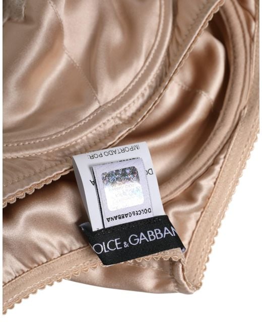 Dolce & Gabbana Biege Silk Underwired Balconette Bra Underwear in ...