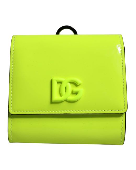 Dolce & Gabbana Bifold Dg Logo Neck Strap Cardholder Wallet in Yellow ...