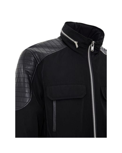 Moose Knuckles Nylon Biker Jacket in Blue for Men | Lyst UK