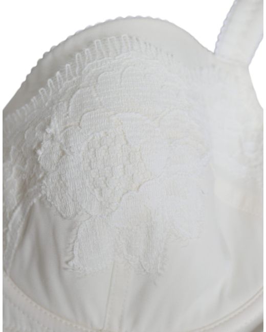Dolce & Gabbana White Silk Stretch Panty Balconette Bra Underwear | Lyst